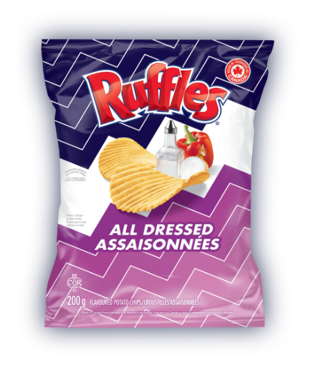RUFFLES All Dressed Simulated Flavour Potato Chips